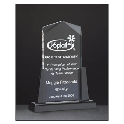 Spire Series Clear Acrylic Upright On Black Acrylic Base 3/8" Thick ...